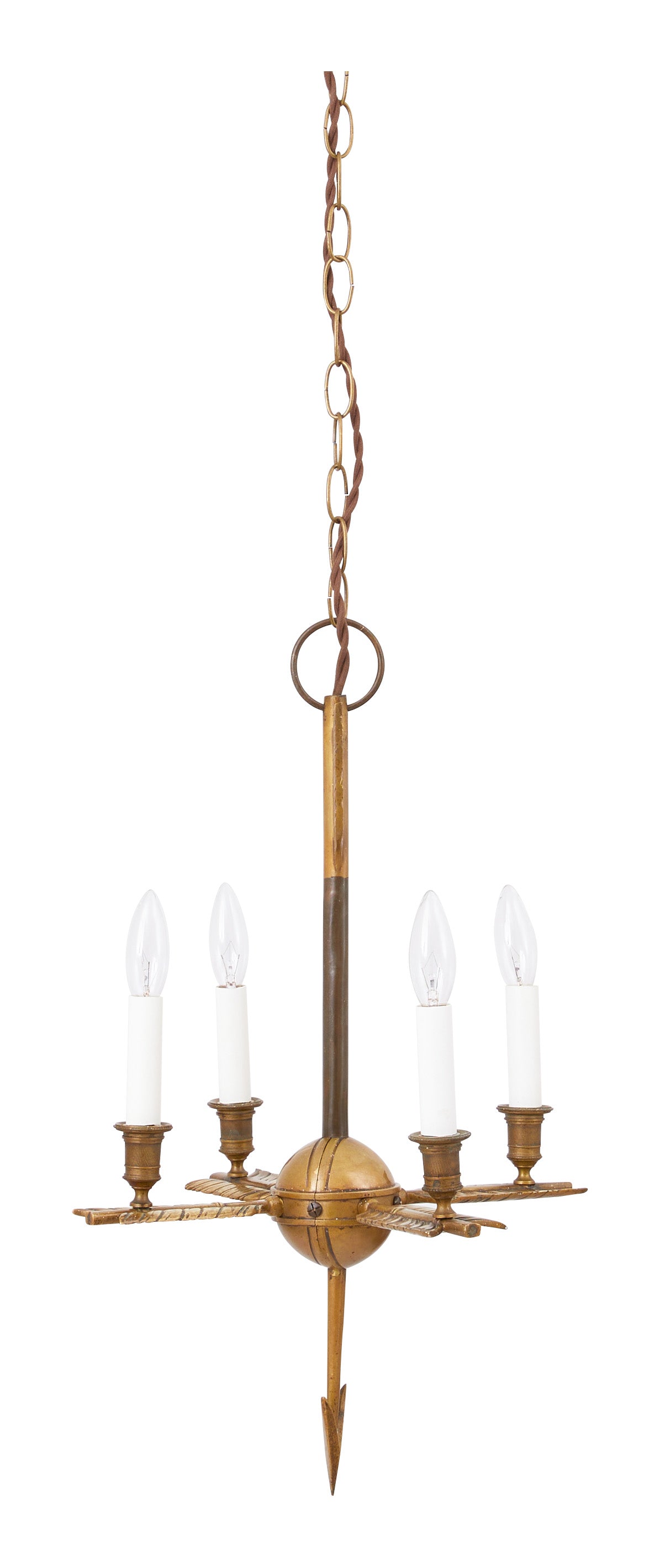Antique Brass Arrow Chandelier & Jayson Home